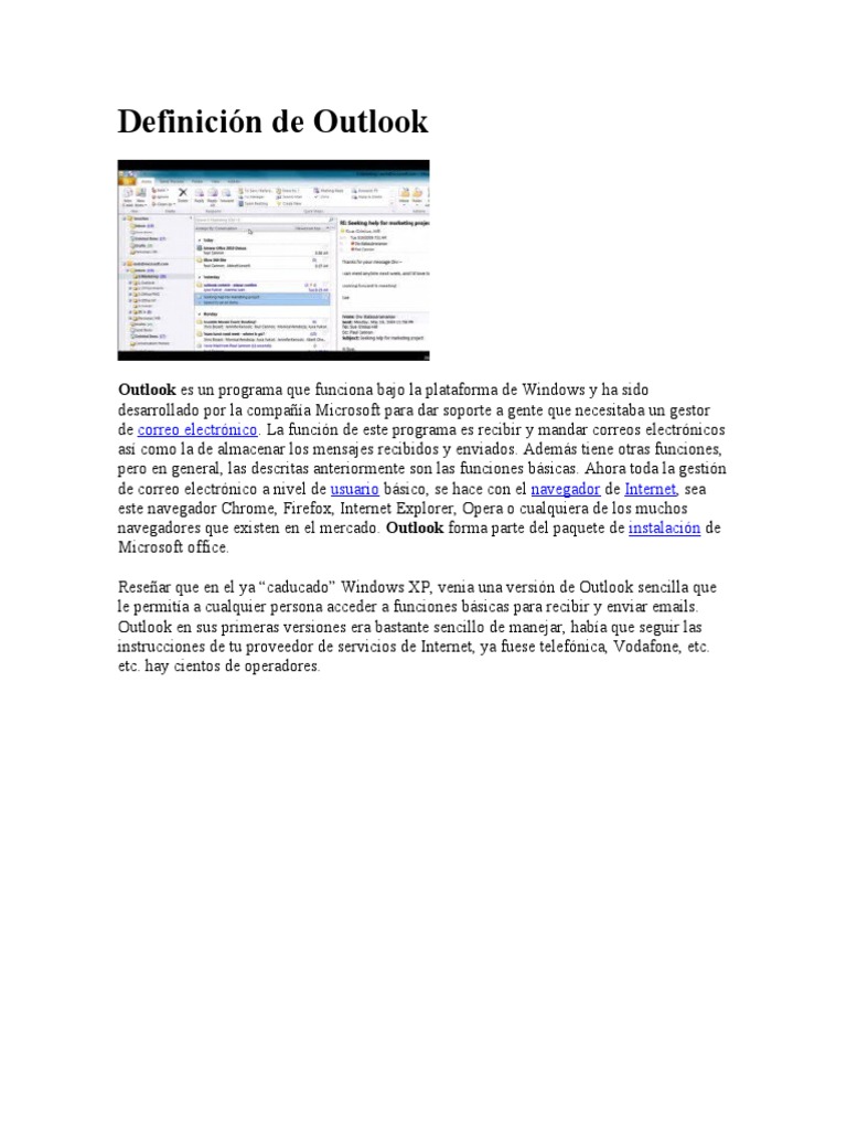 Definición de Outlook | PDF