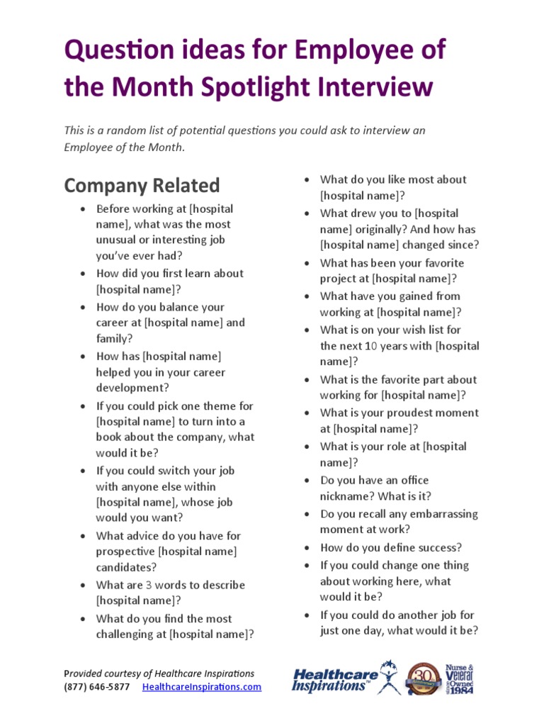 Ideas For EOM Spotlight Interview | PDF
