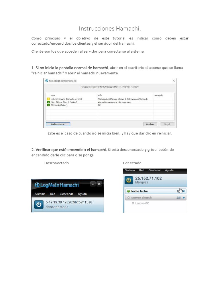 Verificar Conexión Hamachi | PDF