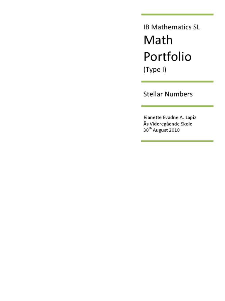 MATH Portfolio I Stellar Numbers | PDF | Equations | Applied Mathematics