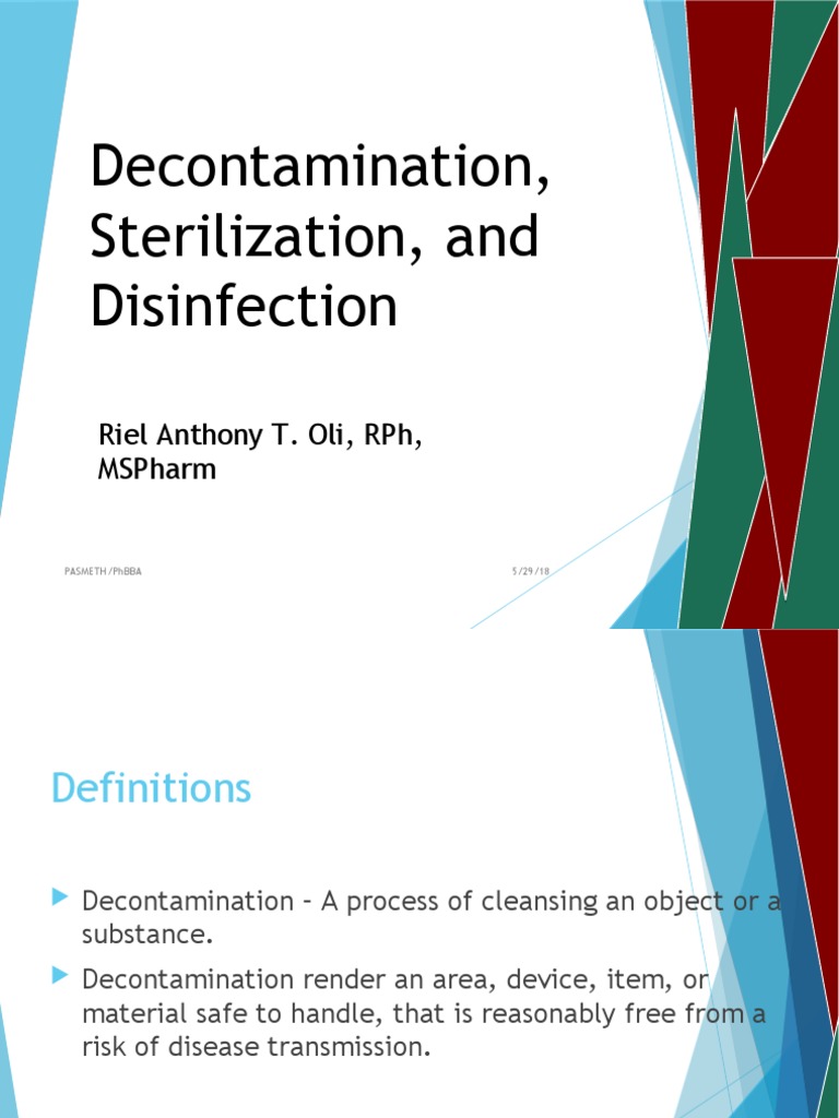 Decontamination, Sterilization, and Disinfection | PDF | Disinfectant ...