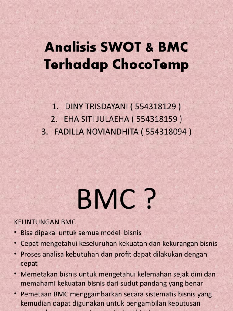 Analisis SWOT & BMC Terhadap ChocoTemp | PDF | Bisnis | Pengelolaan ...