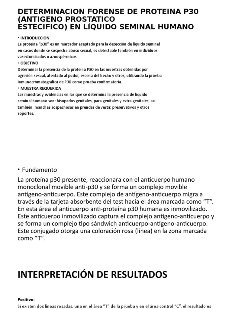 Determinacion Forense de Proteina P30 | PDF | Anticuerpo | Medicina CLINICA