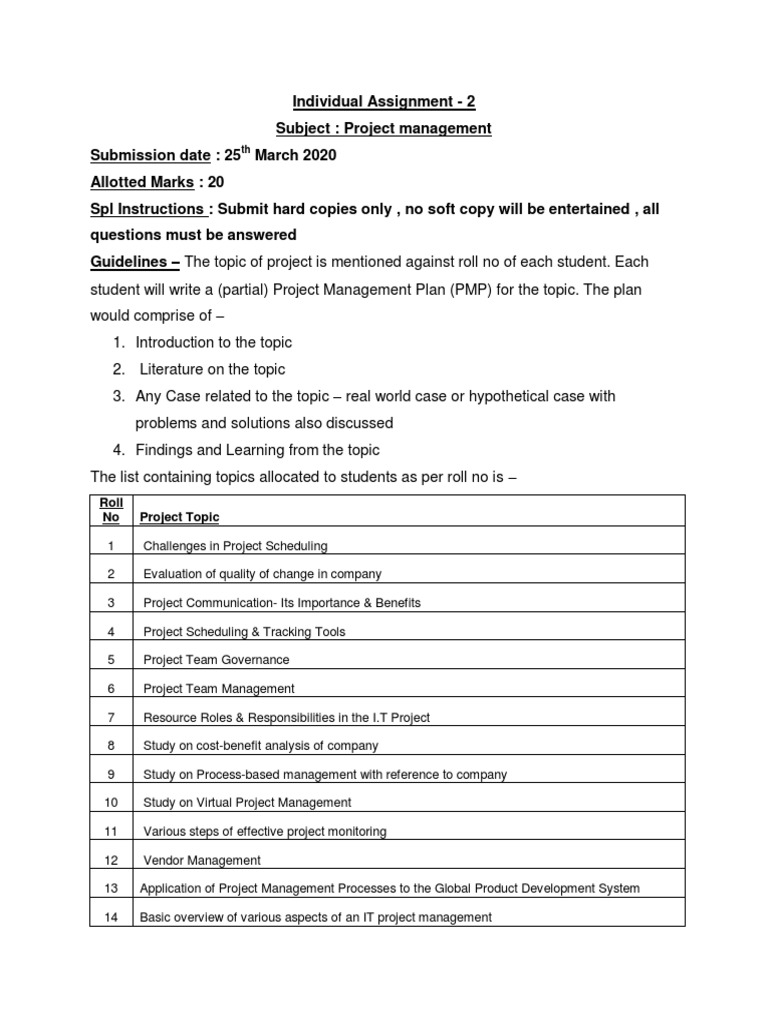 Individual Assignment - PM PDF | PDF | Project Management | Software Development Process