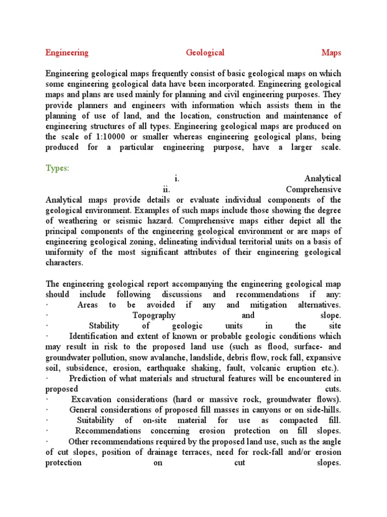 Engineering Geological Maps | PDF | Geotechnical Engineering | Earth ...