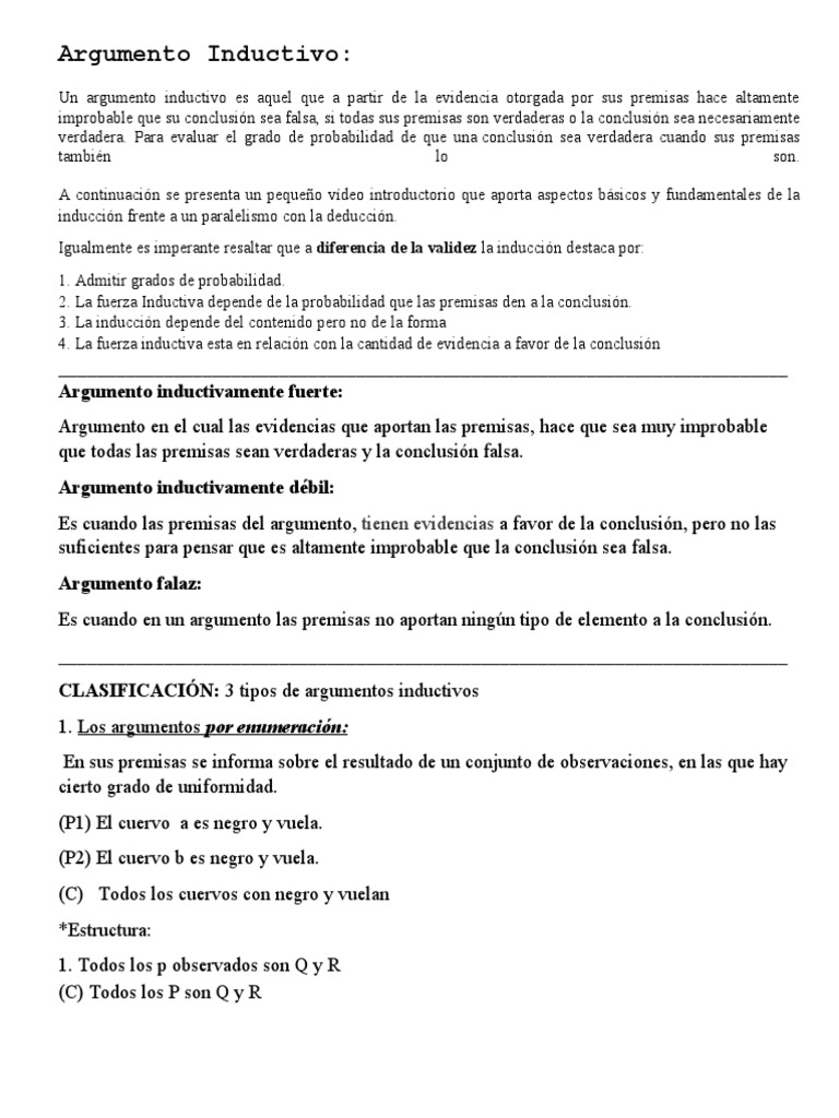 TEXTO Argumento Inductivo | PDF | Razonamiento inductivo | Argumento