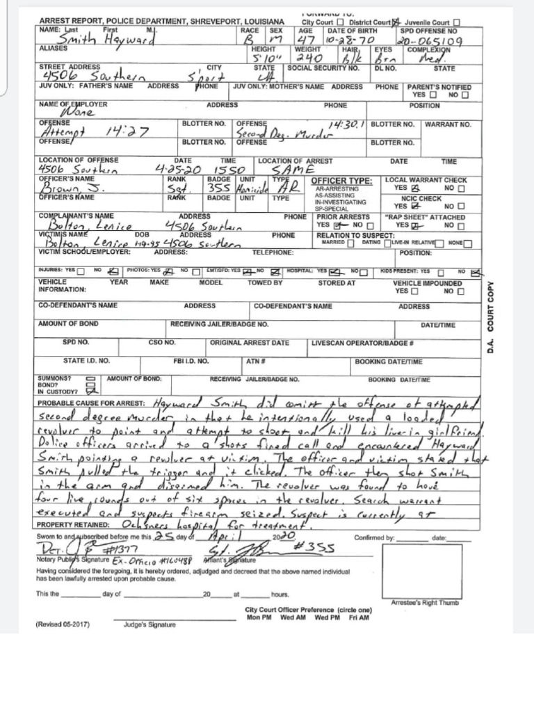 Hayward Smith Arrest Affidavit PDF | PDF