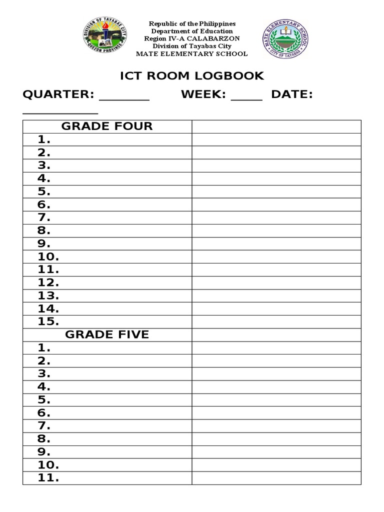 ICT Attendance Logbook Template | PDF