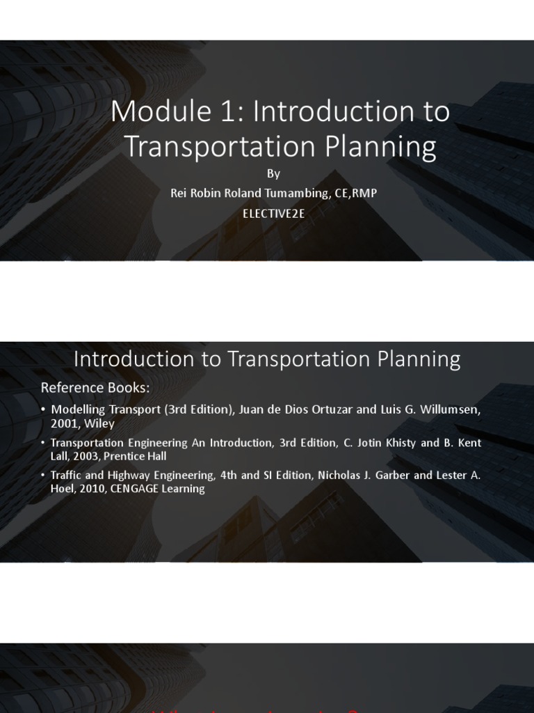 Introduction To Transportation Engineering | PDF | Traffic | Transport