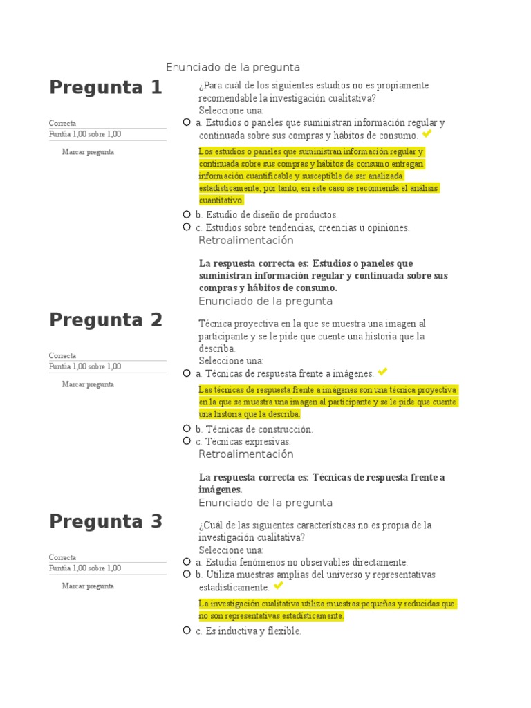 Test 2 Investigacion de Mercados | PDF | Investigación cualitativa ...