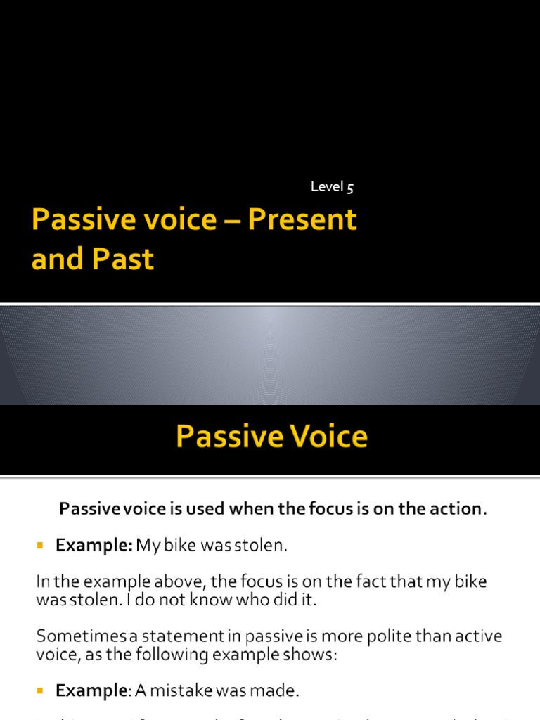 Passive Voice - Present and Past | PDF