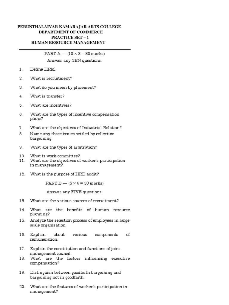 Iii Bcom - HRM | PDF