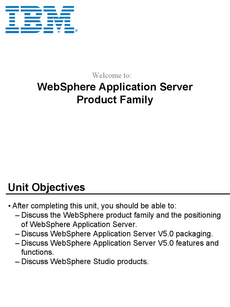 Websphere Application Server Product Family: Welcome To | PDF | Java ...
