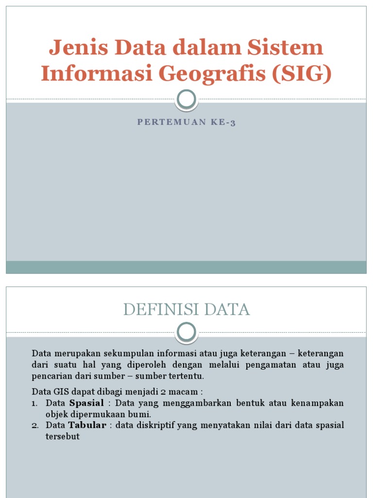 Jenis Data SIG (Spasial Dan Tabular) | PDF