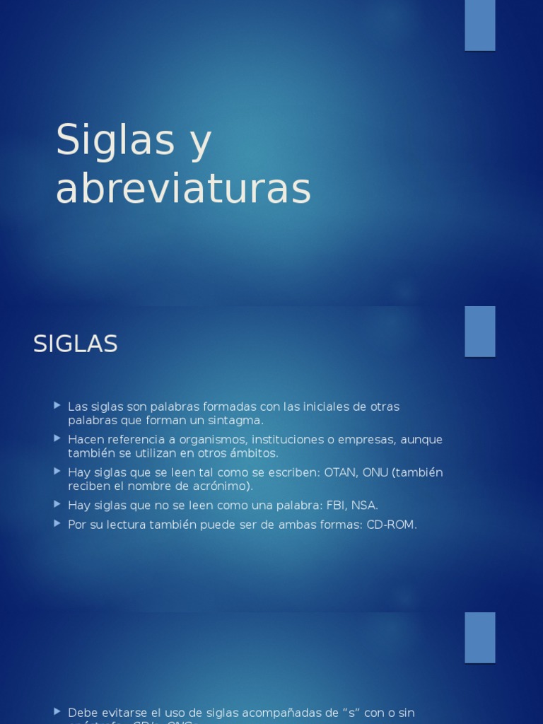 Siglas y Abreviaturas: Uso y Ortografía | PDF | Lingüística | Comunicación