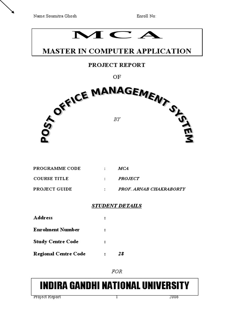 Post Office Management System Report | PDF | Pl/Sql | Databases