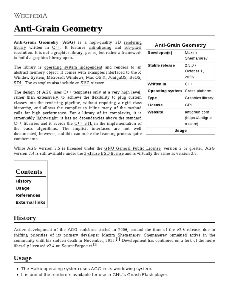 Anti-Grain Geometry (AGG) Is A High-Quality 2D Rendering | PDF | Areas ...