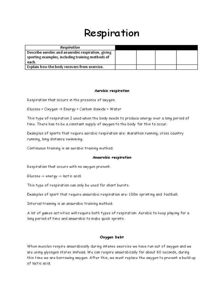 Aerobic Respiration | PDF | Cellular Respiration | Heart Rate
