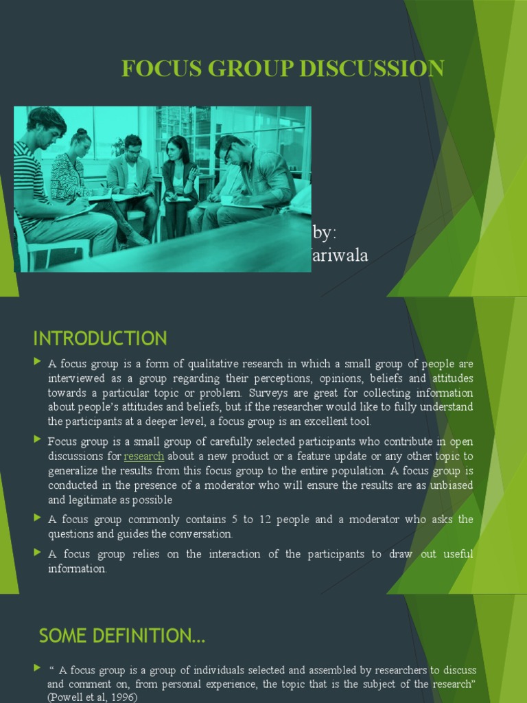 Focus Group Discussion Overview | PDF | Focus Group | Psychological ...