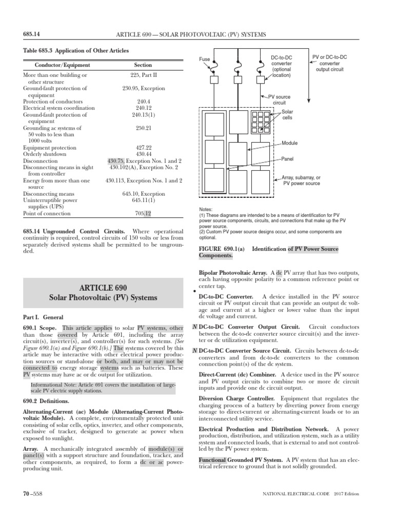 NFPA 70 - Article 690 - Solar Photovoltaic (PV) Systems | PDF ...