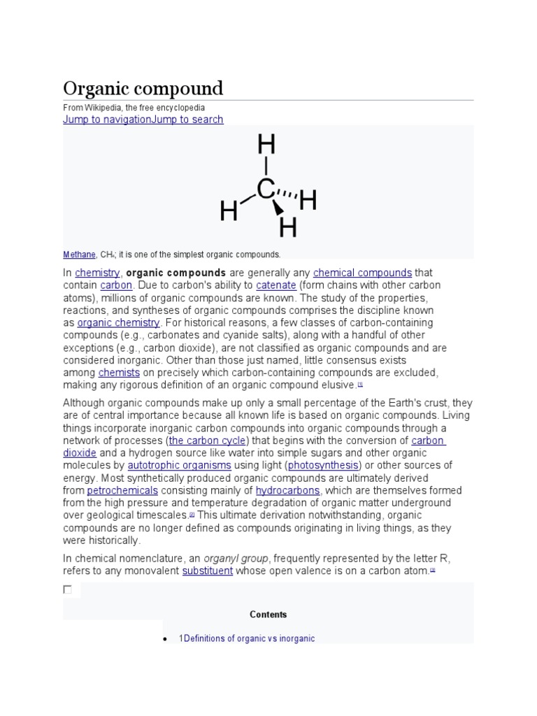 Organic Compound: Jump To Navigation Jump To Search | PDF | Organic ...