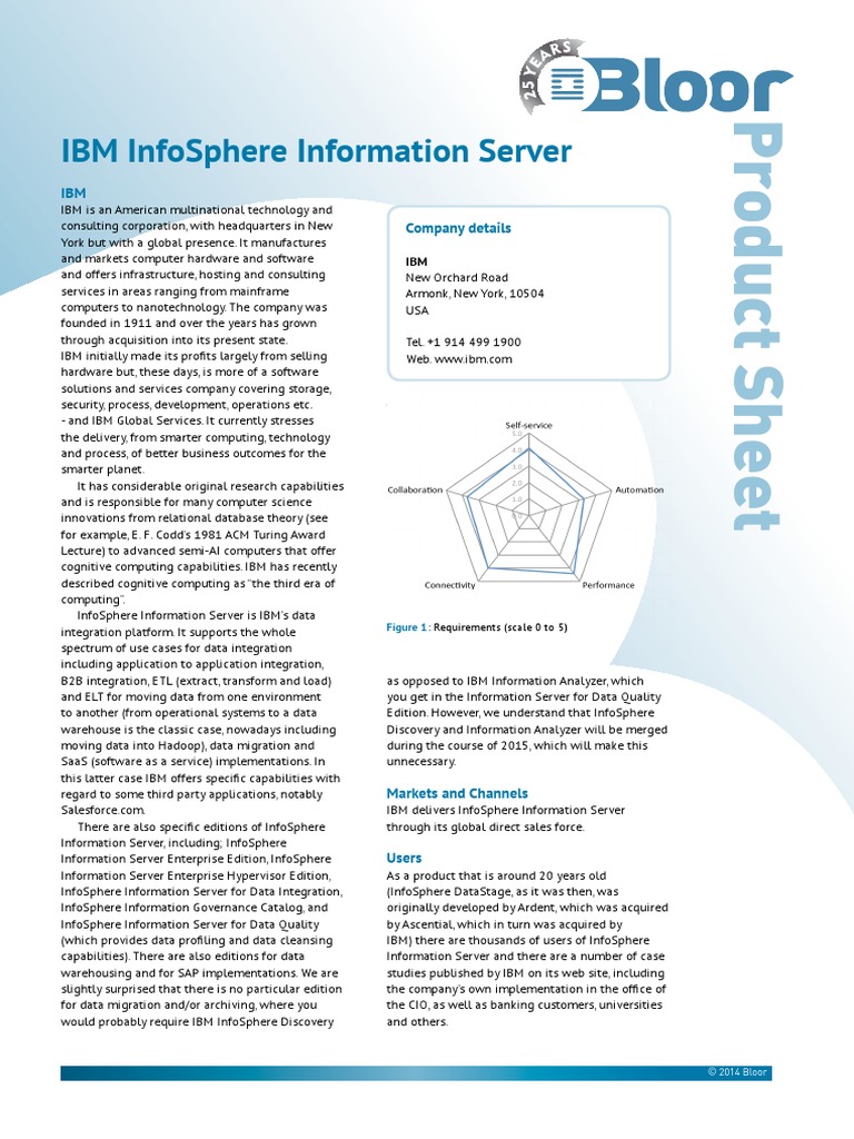 InfoSphere Information Server Product Sheet | PDF | Ibm | Information ...