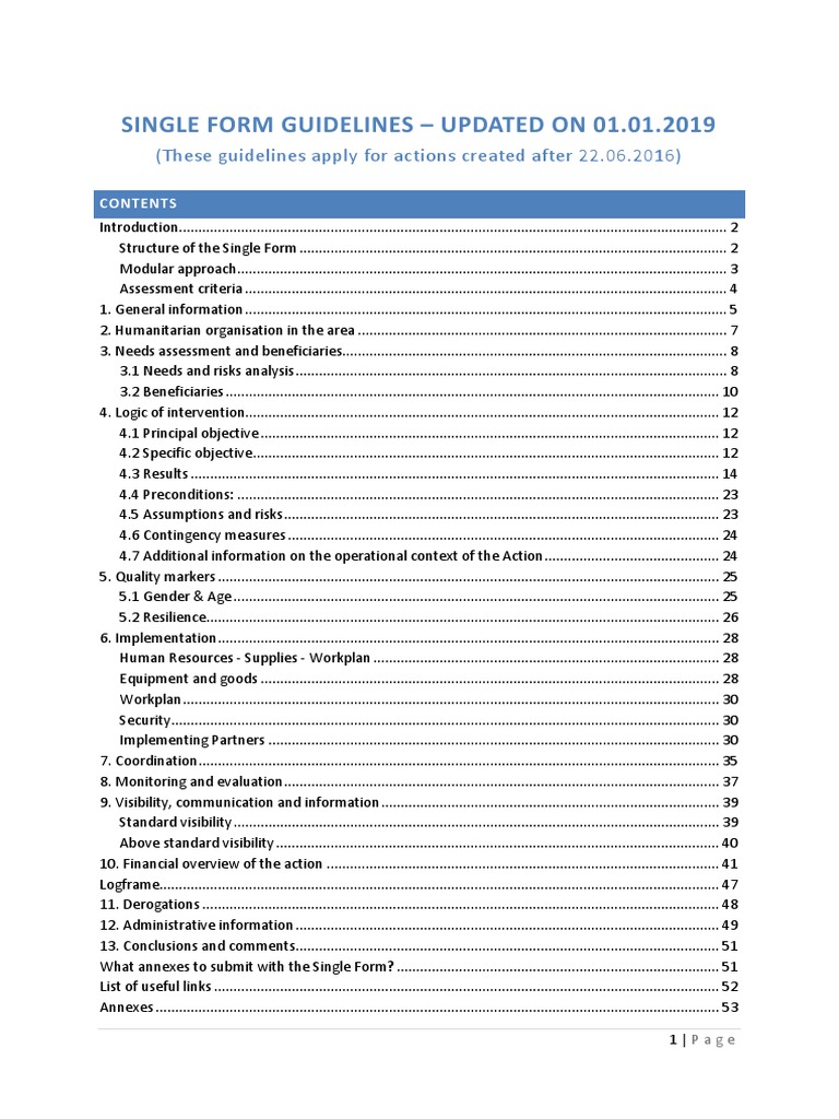 Single Form Guidelines - Updated On 01.01.2019: (These Guidelines Apply ...
