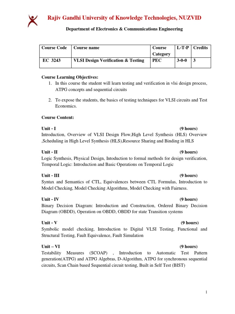 VLSI Design and Testing | PDF | Formal Verification | Conceptual Model