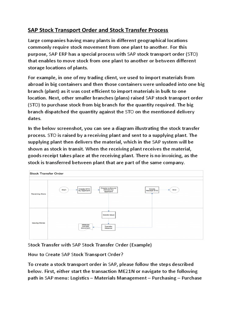 STO Process | PDF | Transport | Business Process