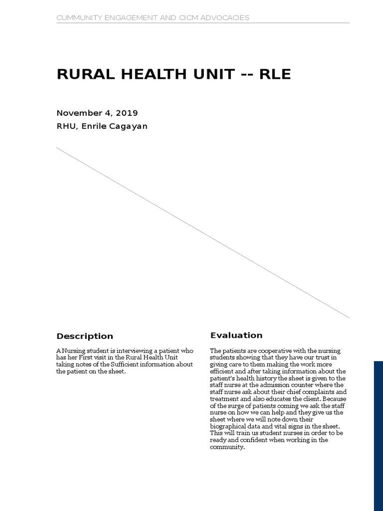 Rural Health Unit - Rle: November 4, 2019 RHU, Enrile Cagayan | PDF ...