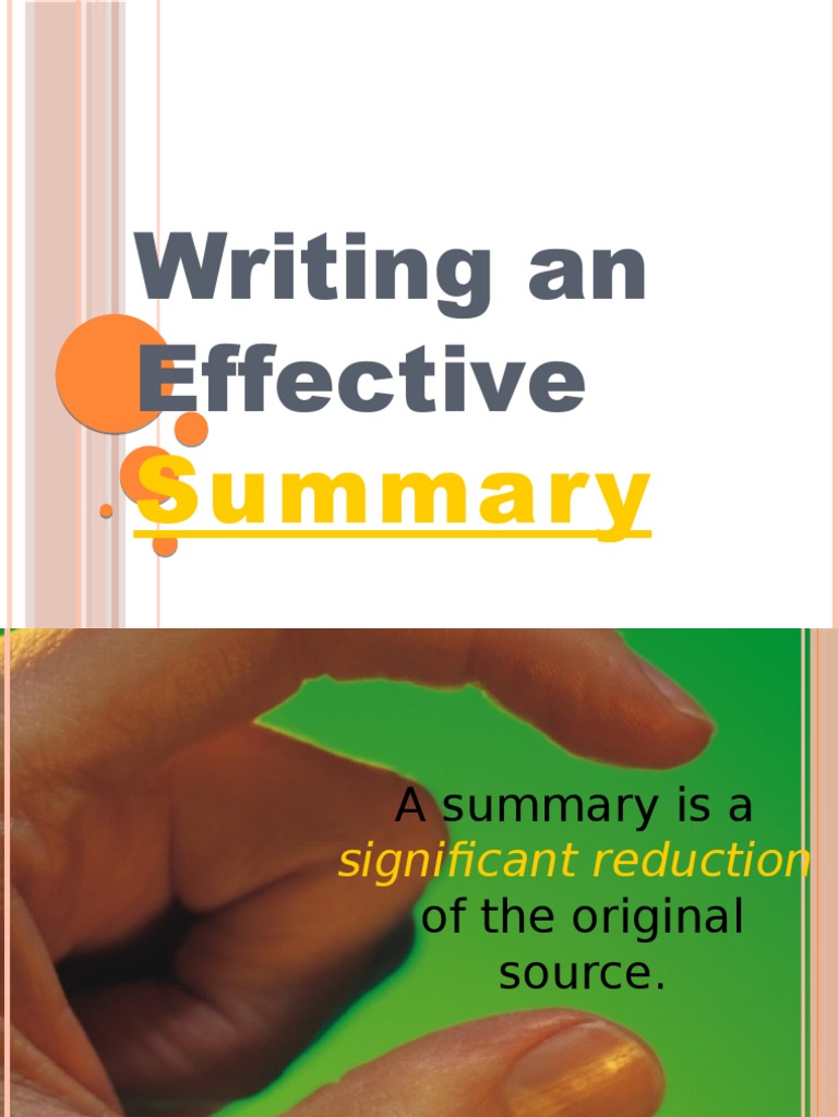 How To Write A Summary | PDF | Paragraph | Sentence (Linguistics)