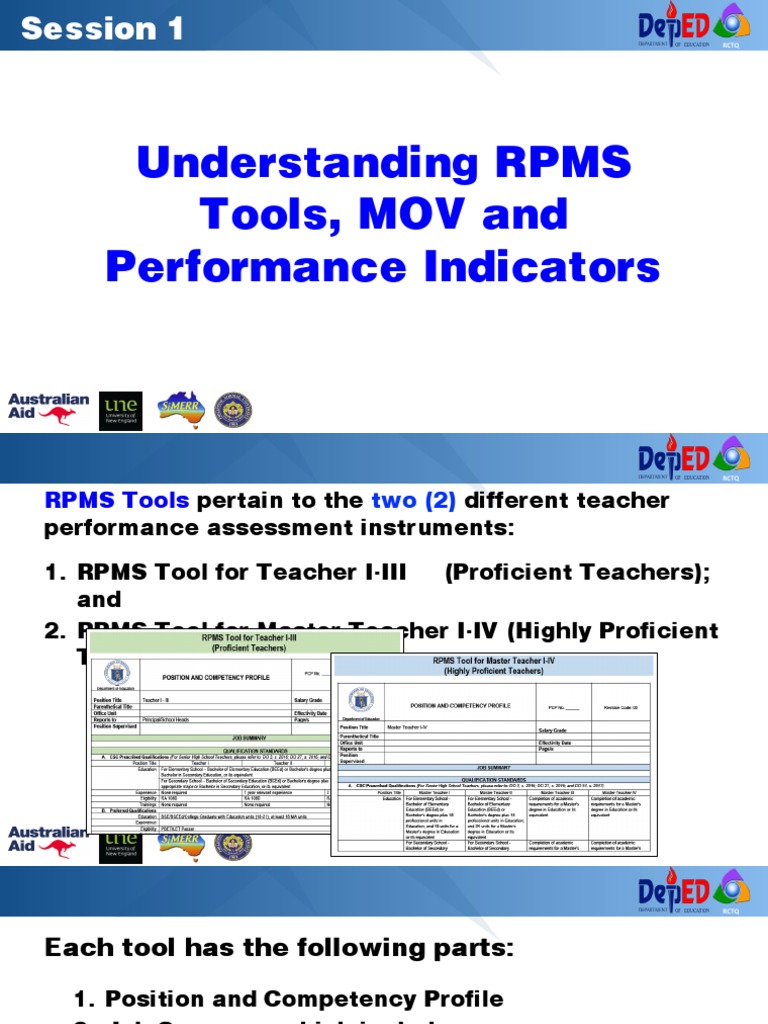 RPMS Tools for Teacher Assessment | PDF | Lesson Plan | Teachers