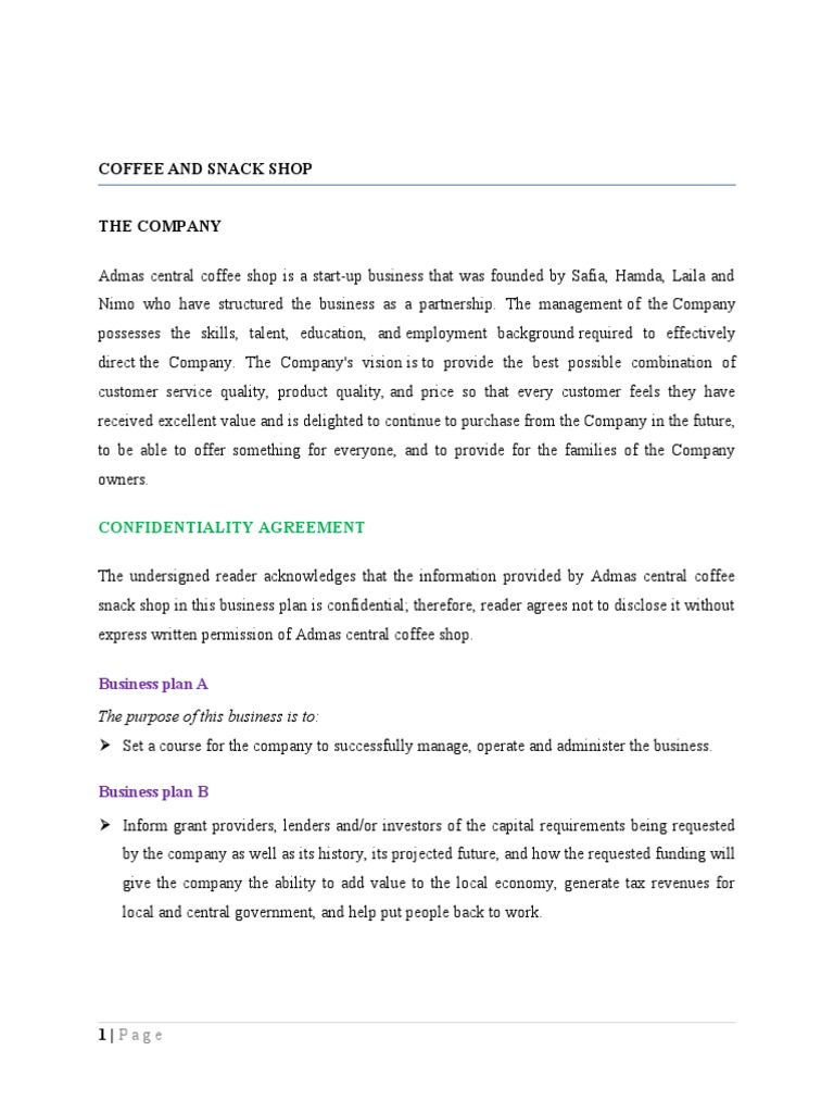 Coffee and Snack Shop | Download Free PDF | Competition | Retail