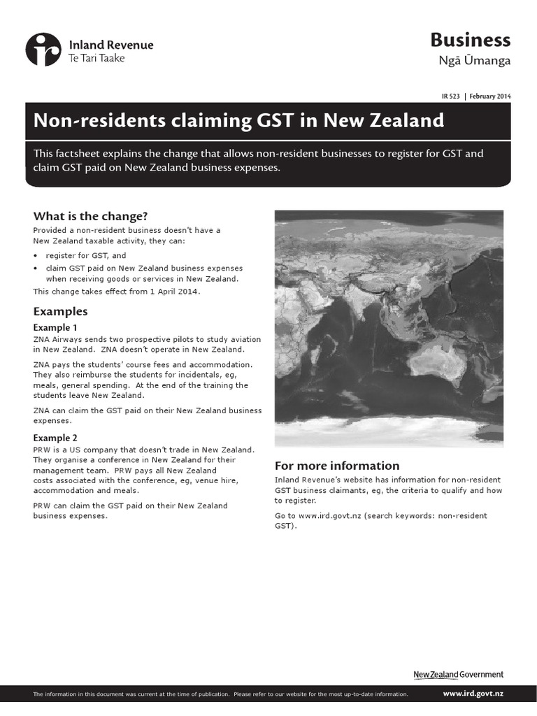 Non Residents Claiming GST in New Zealand | PDF