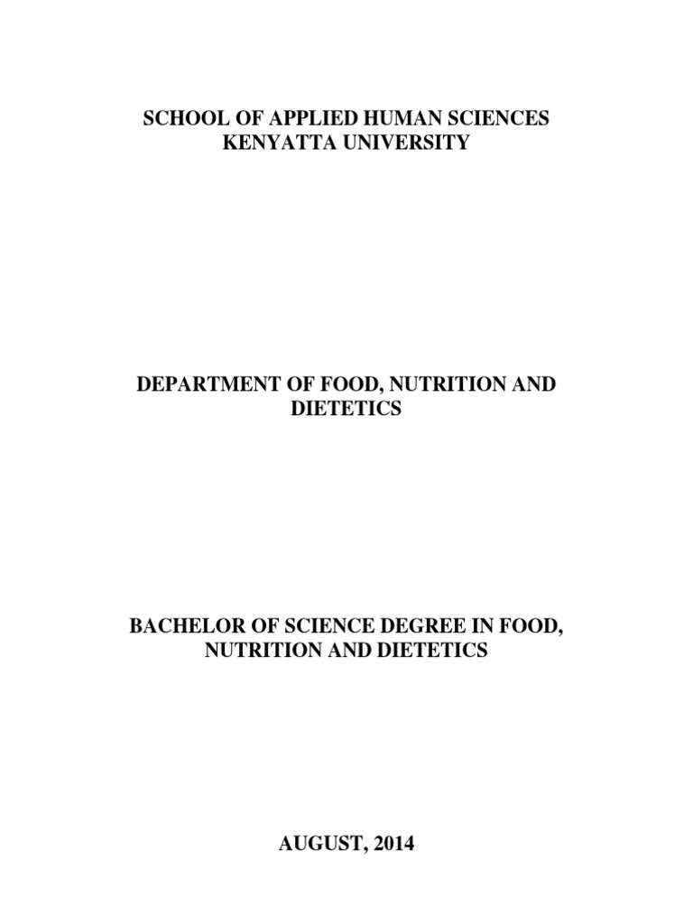 Bachelor of Science Degree in Food - Nutrition and Dietetics PDF | PDF ...
