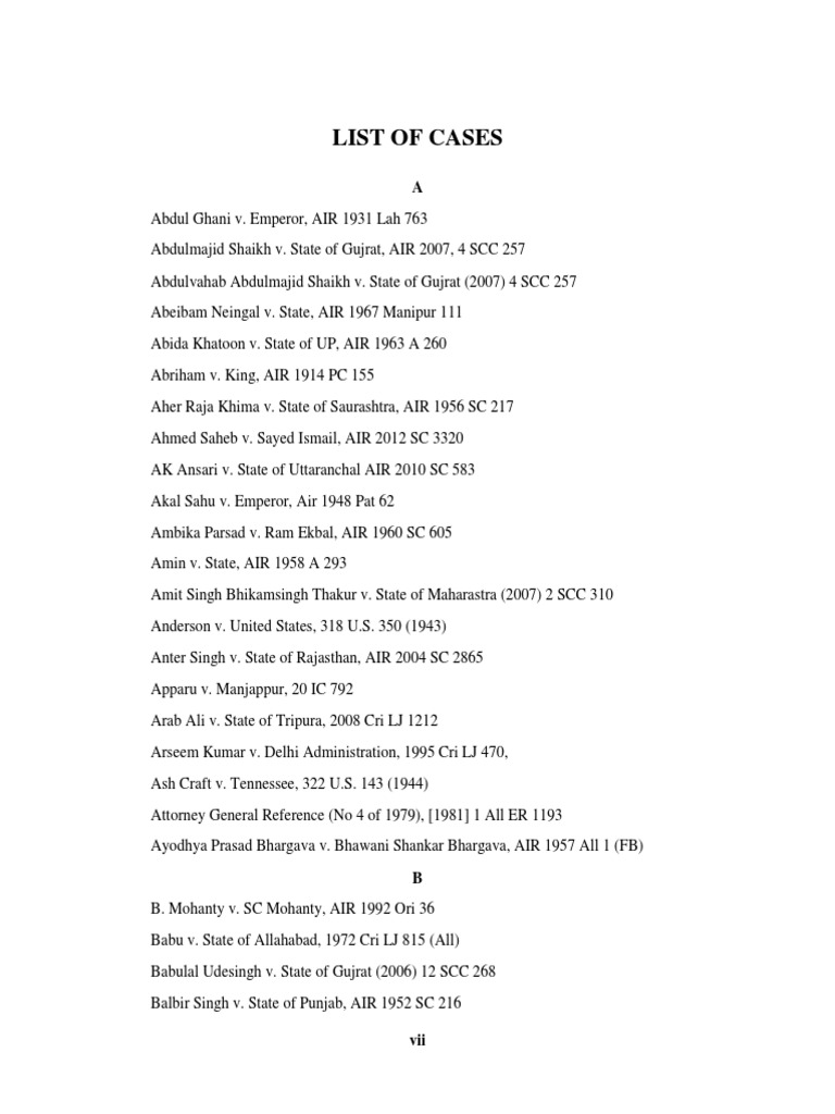 06 - List of Cases | PDF