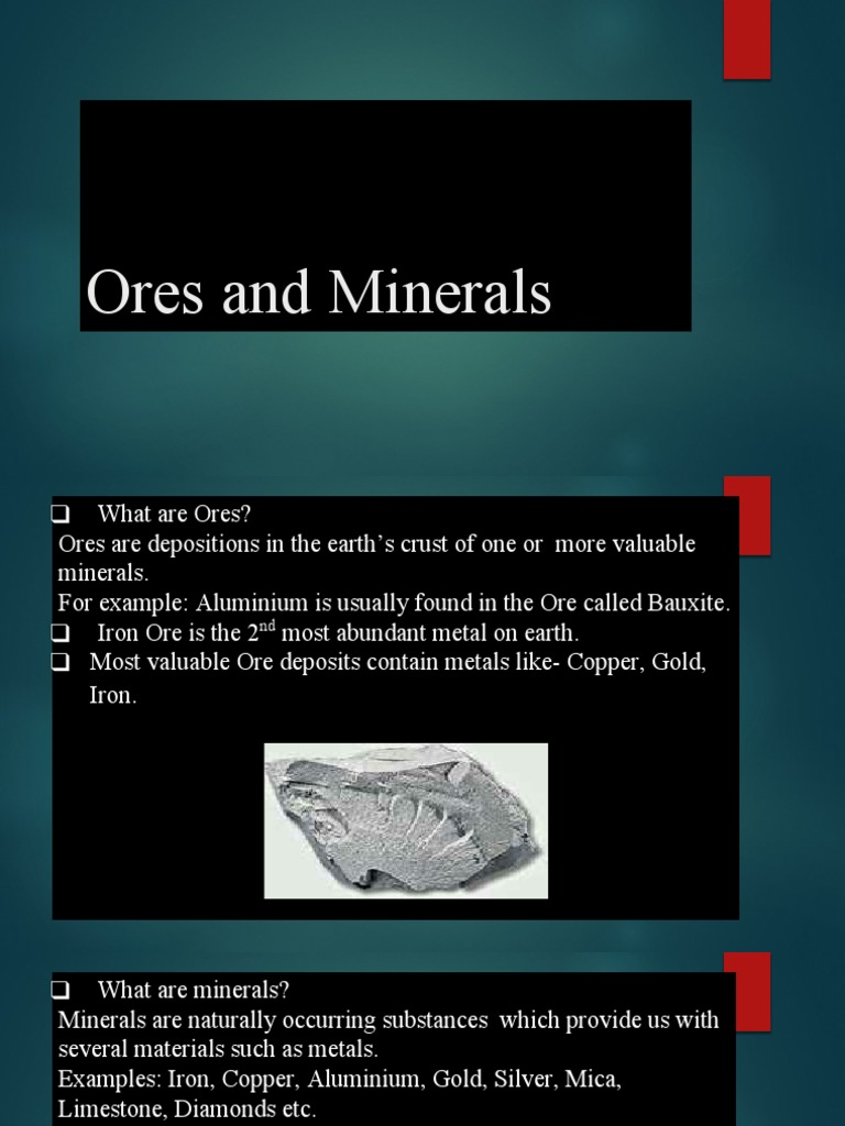 Ores and Minerals PDF | PDF | Ore | Mining