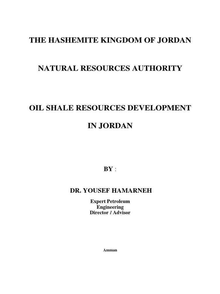Oil Shale Resources Development in Jordan | PDF | Oil Shale | Petroleum