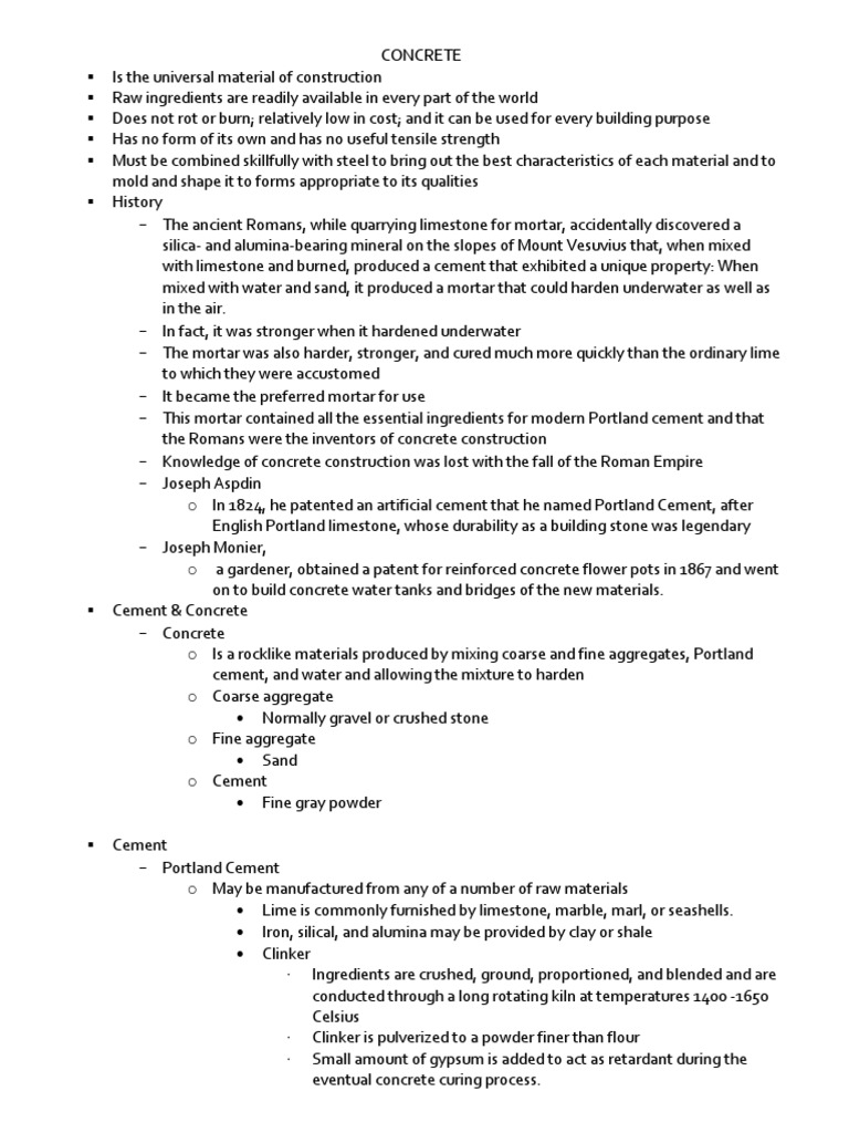 Module 4 - Concrete Material PDF | PDF | Concrete | Cement