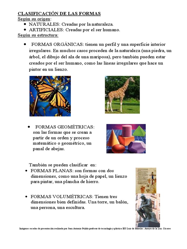 TAREA CLASIFICACIoN DE LAS FORMAS PDF | PDF