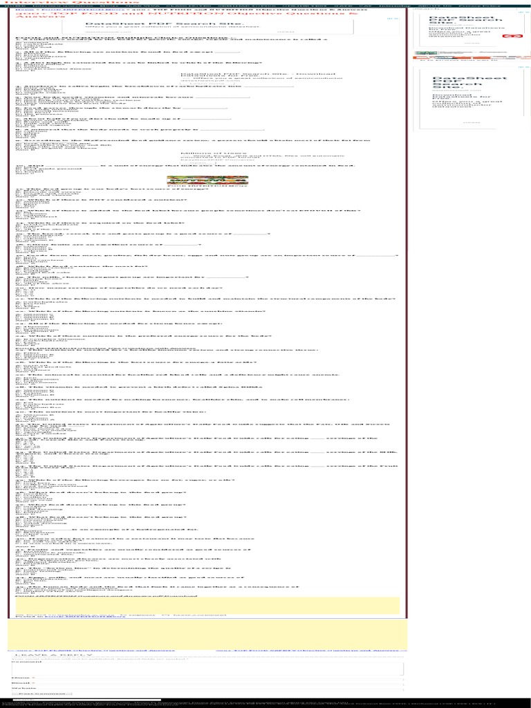 300+ TOP FOOD and NUTRITION Objective Questions & Answers FOOD ...