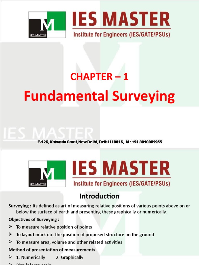 Chapter - 1: Fundamental Surveying | PDF | Sphere | Surveying