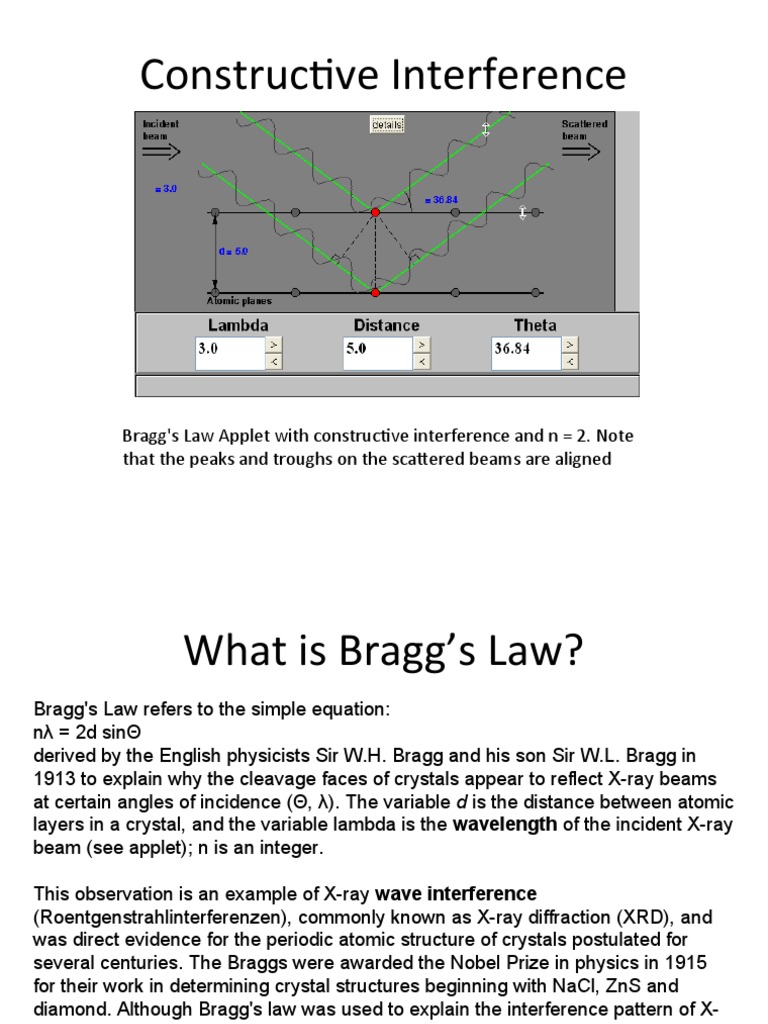 Understanding Bragg's Law Derivation | PDF | X Ray Crystallography ...