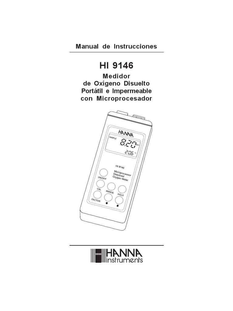 Man Esp HI9146 | PDF | Oxígeno | Calibración