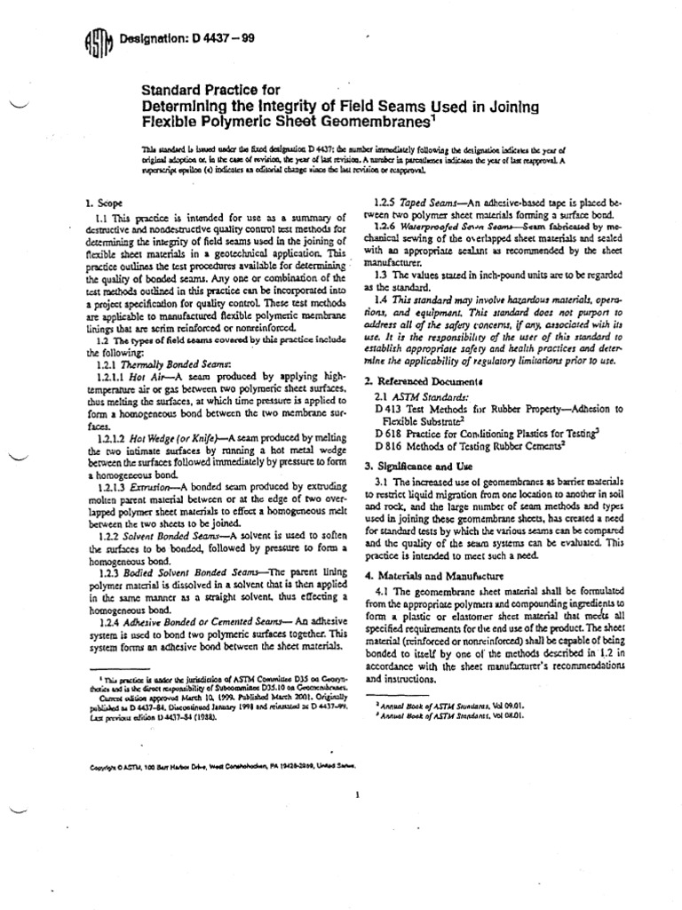 Astm D4437 | PDF