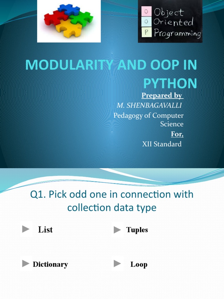 Modularity And Oop In Python Pdf Class Computer Programming