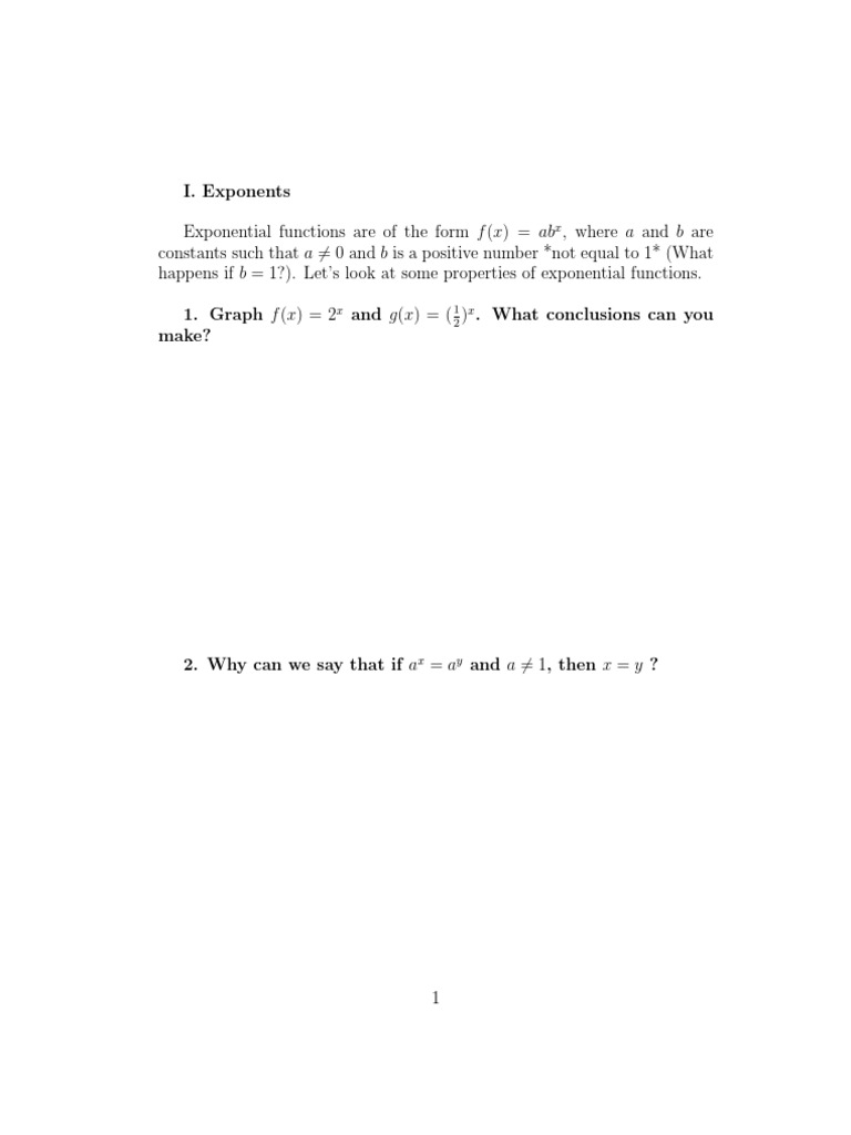 Exponents And Logarithms Pdf Teaching Methods Materials Computers