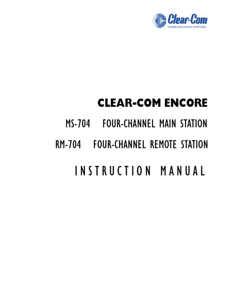 Clear Com MS 704 RM 704 Manual | Download Free PDF | Microphone | Electromagnetic Compatibility