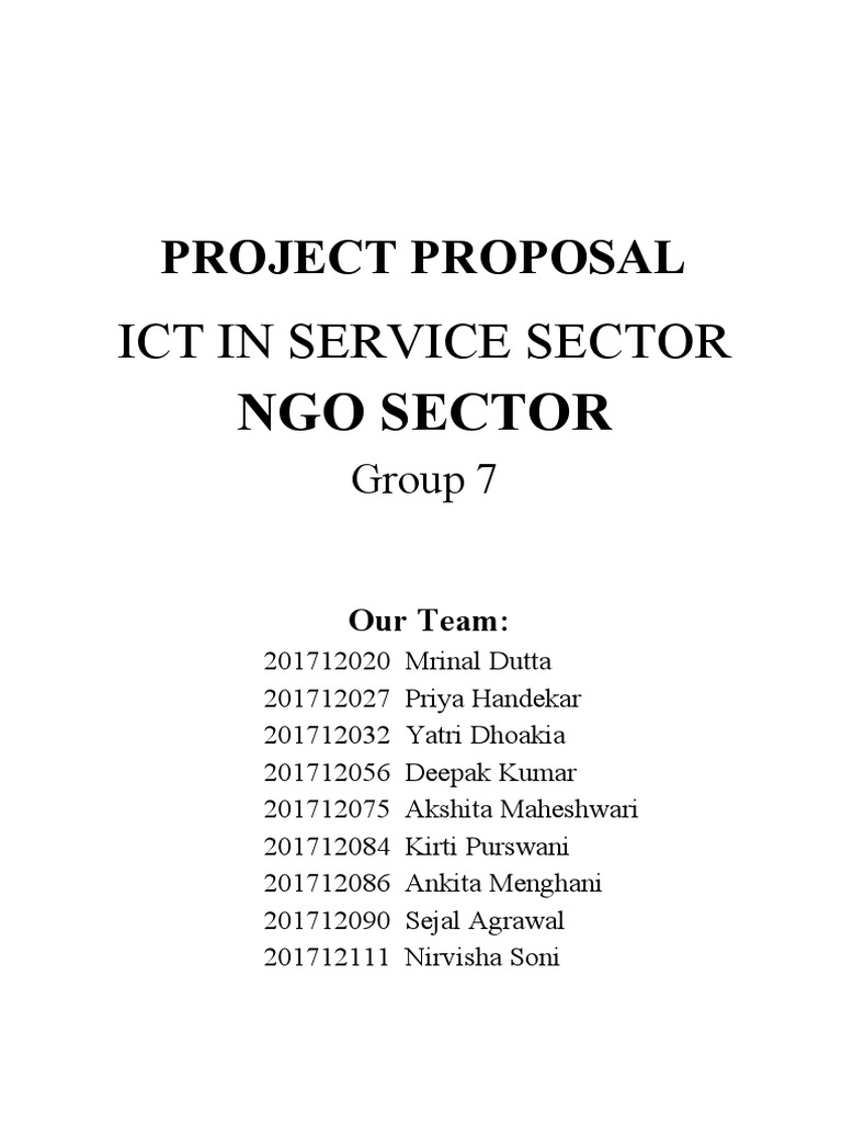 Project Proposal: Ict in Service Sector | PDF | Websites | Communication