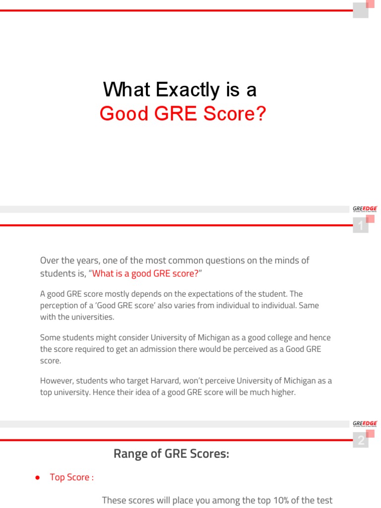 What Is A Good GRE Score? | PDF | Graduate Record Examinations ...